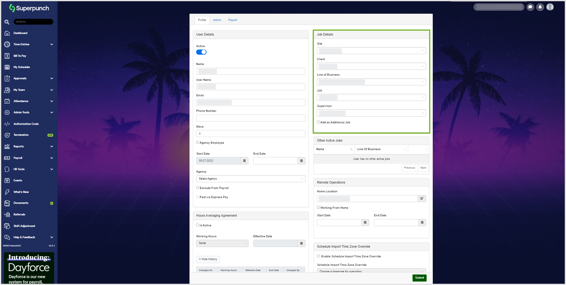 Update Job Details in the User Summary – IntouchCX Help Center