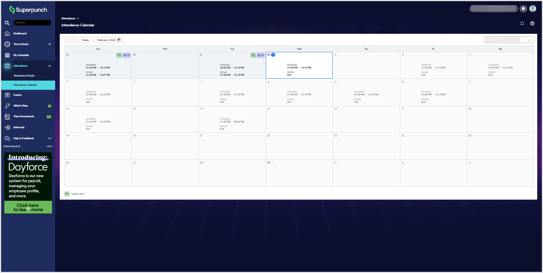 View Attendance Score Calendar – IntouchCX Help Center