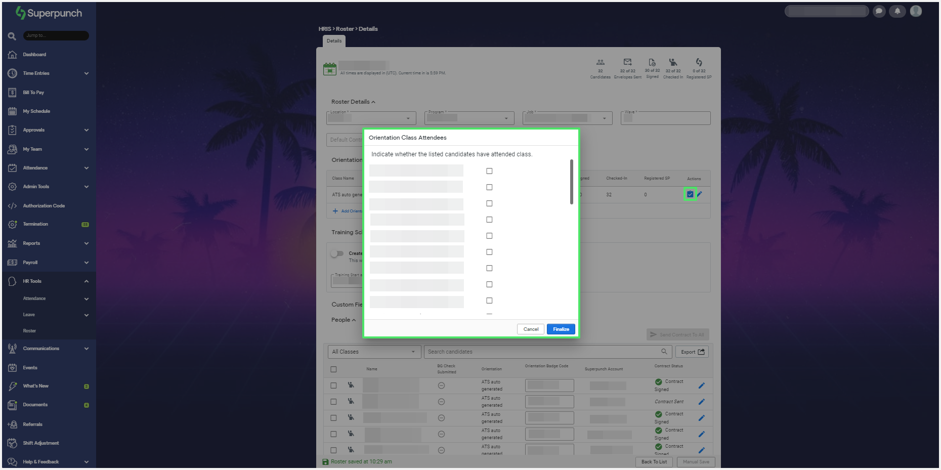 Roster - Finalizing Orientation Attendance – IntouchCX Help Center