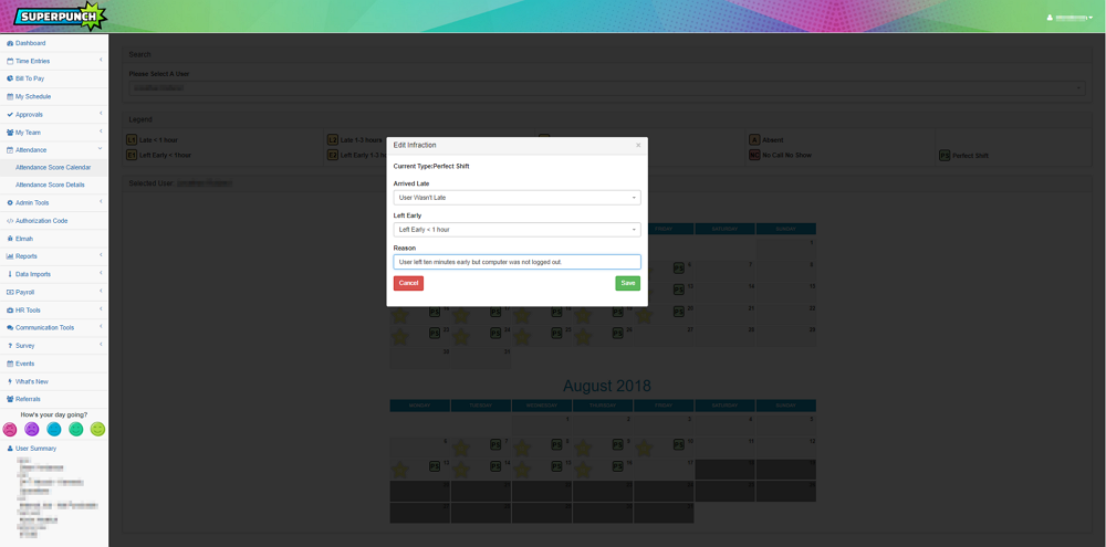 Adjust an Attendance Infraction – 24-7 Intouch Help Center